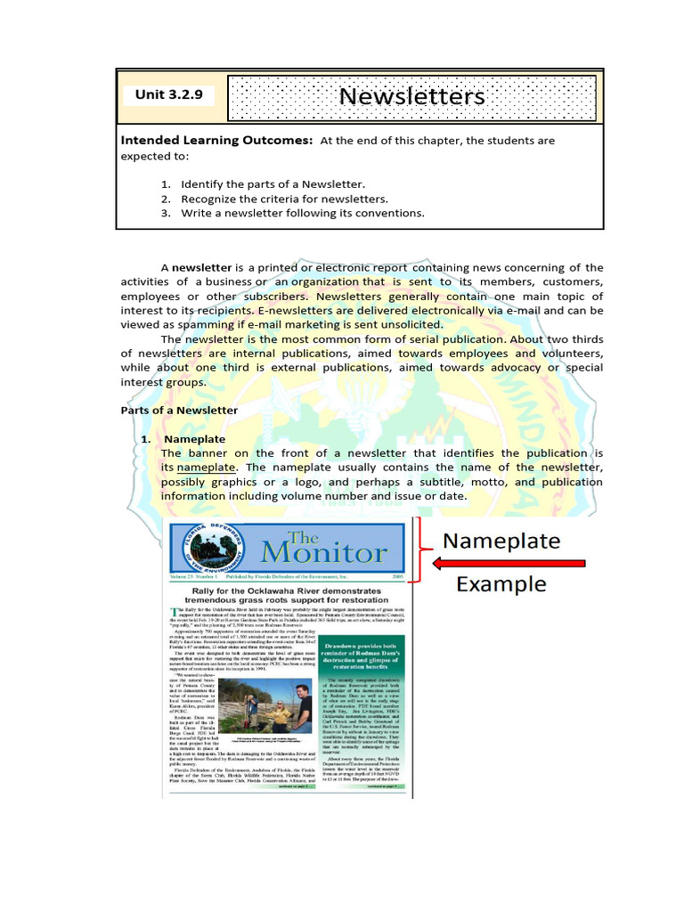 3 2 9-Newsletters | PDF | Writing | Written Communication
