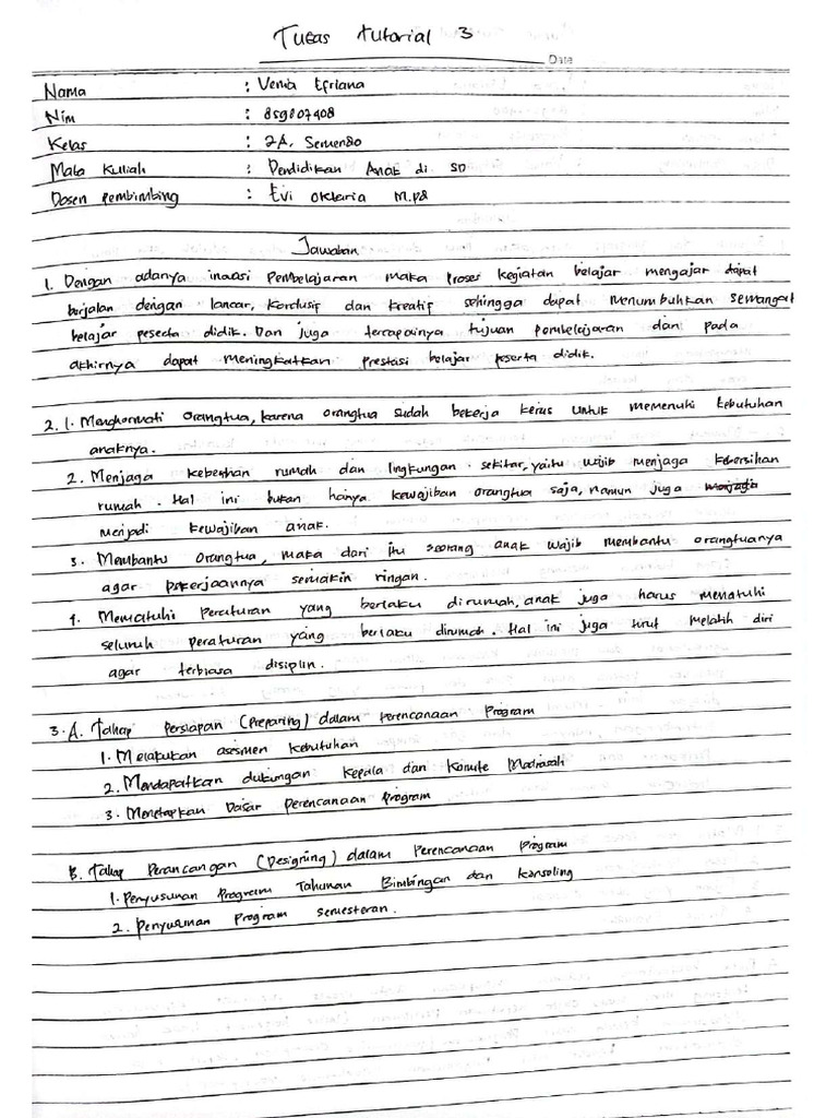 Tugas 3 Pendidikan Anak Di SD | PDF