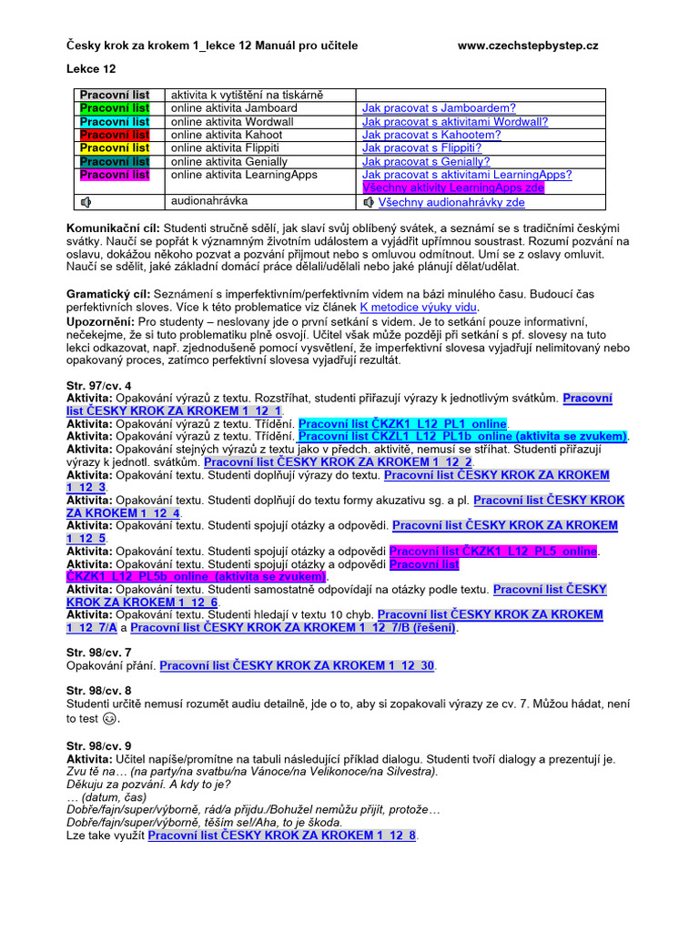 Ucitele Cesky Krok Za Krokem 1 12 Online | PDF