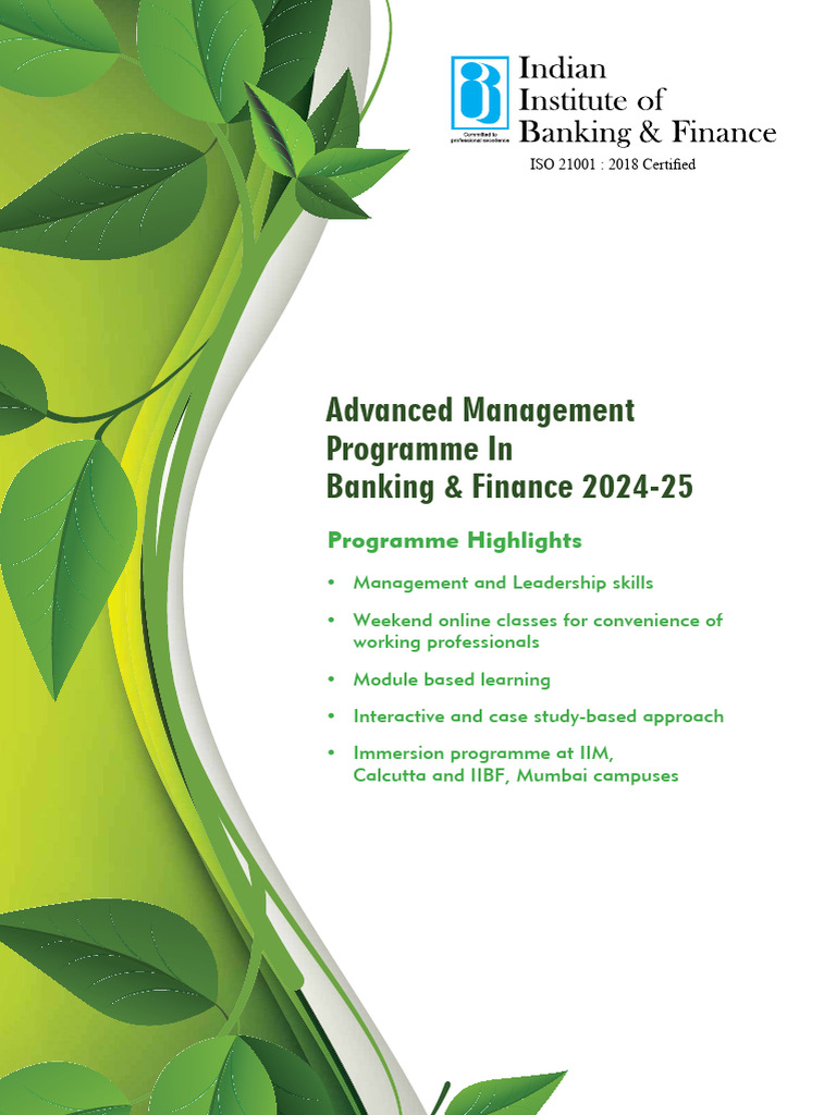 Iibf Amp Brochure Xiii- 2024-25 | PDF | Risk | Macroeconomics