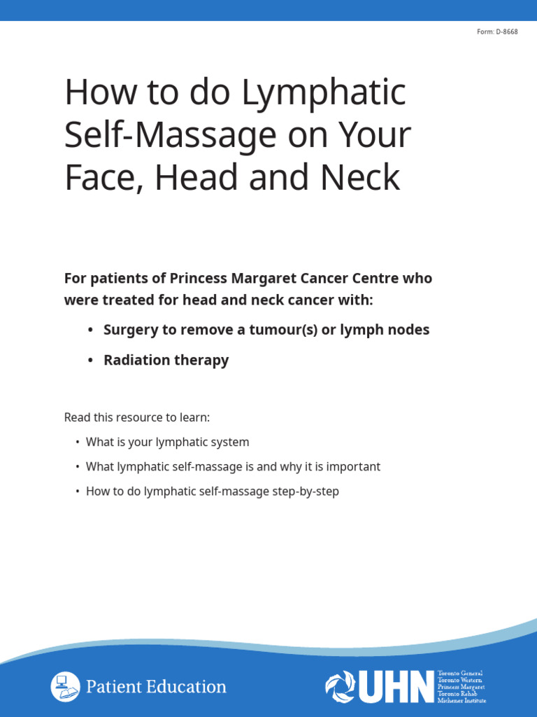 Do Lymphatic Self Massage Face Head Neck Pdf Lymphatic System
