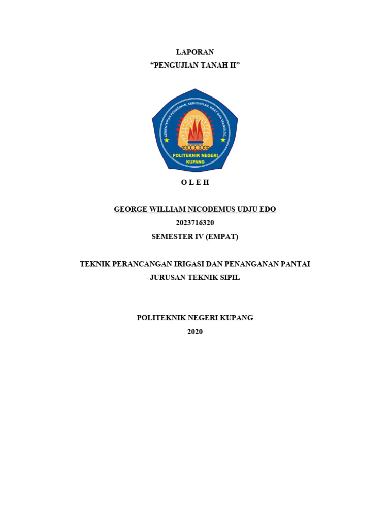 Laporan Pengujian Tanah Ii George W. N Udju Edo | PDF