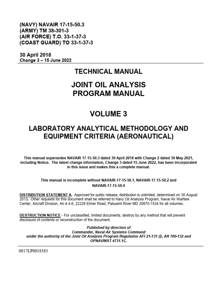Joint Oil Analysis Program Guide | PDF | Sikorsky Uh 60 Black Hawk ...