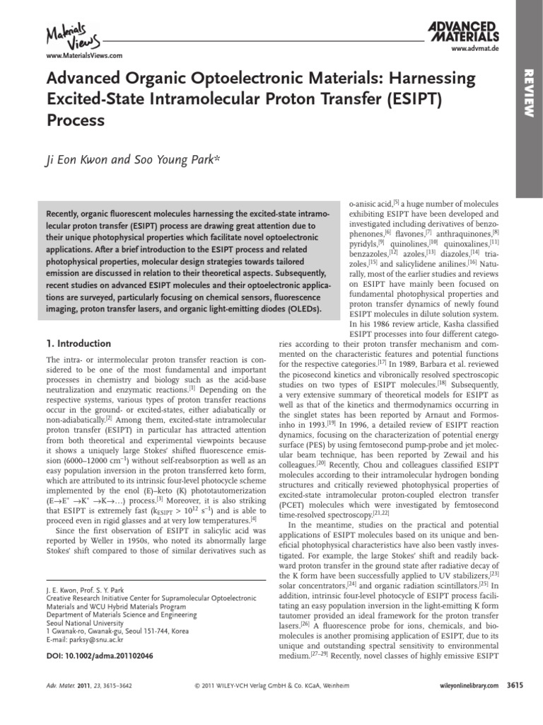 Advanced Materials - 2011 - Park - Rotation | PDF | Hydrogen Bond ...