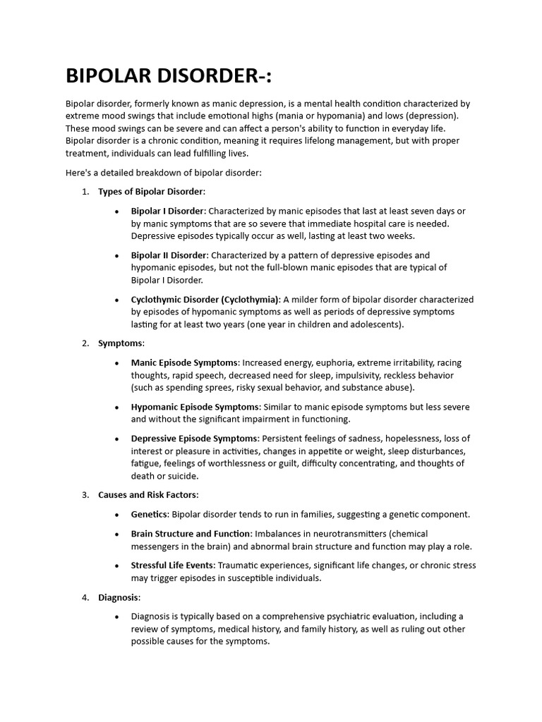 Clinical Psychology Unit 1 | PDF | Major Depressive Disorder | Bipolar ...