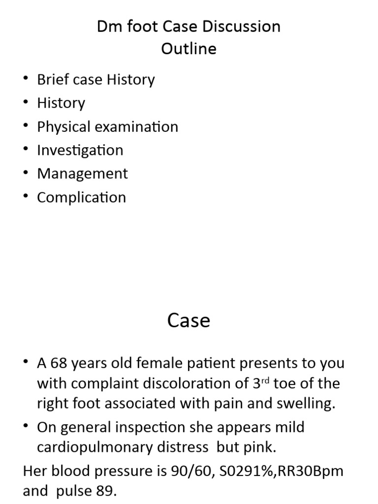 DM Foot PPT General Surgery | PDF | Wound | Edema