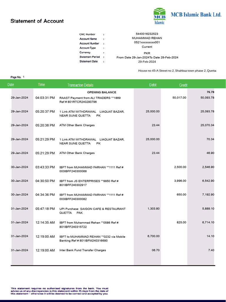 AccountStatement Rehan | PDF | Payments | Service Industries