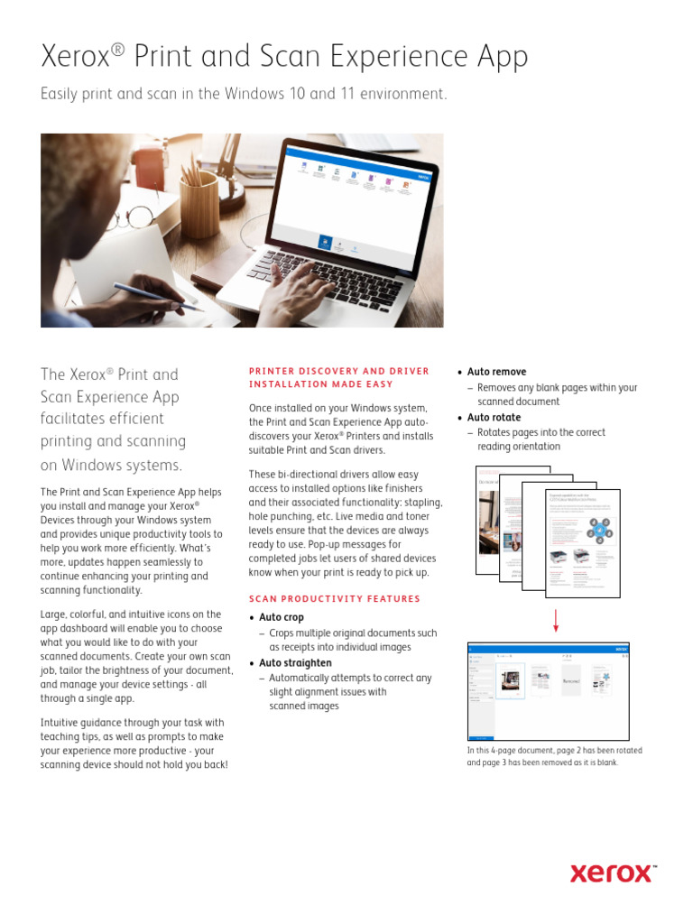 Folleto D APP XEROX - Print and Scan | PDF | Image Scanner | Mobile App