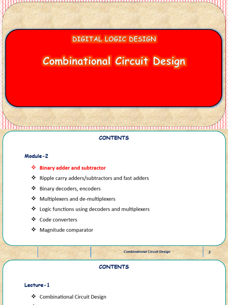 Combinational Logic Lect 1 | PDF | Logic Gate | Electronic Design