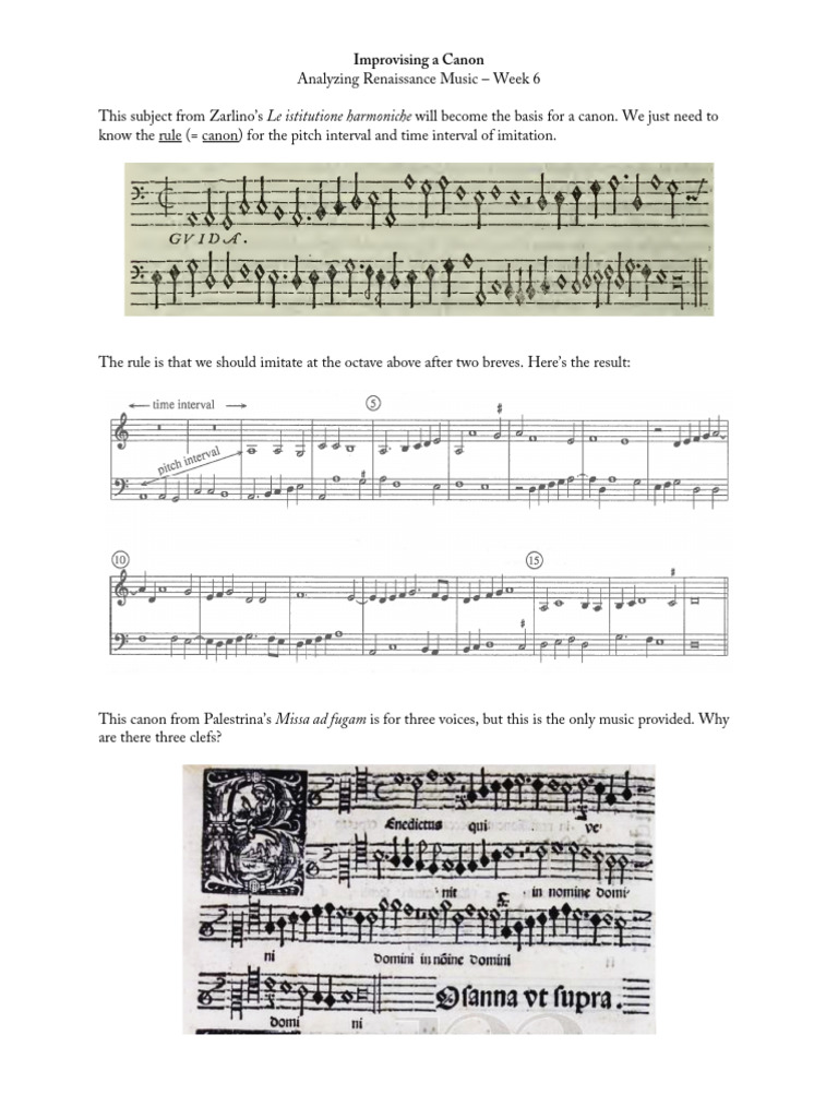 Canon Composition in Renaissance Music | PDF | Interval (Music) | Music ...