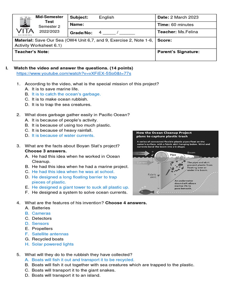 Mid Sem Test Sem2 Answer Key Pdf Plastic Natural Environment