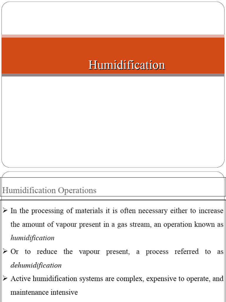 Lecture 18 Humidification | PDF | Humidity | Water Vapor