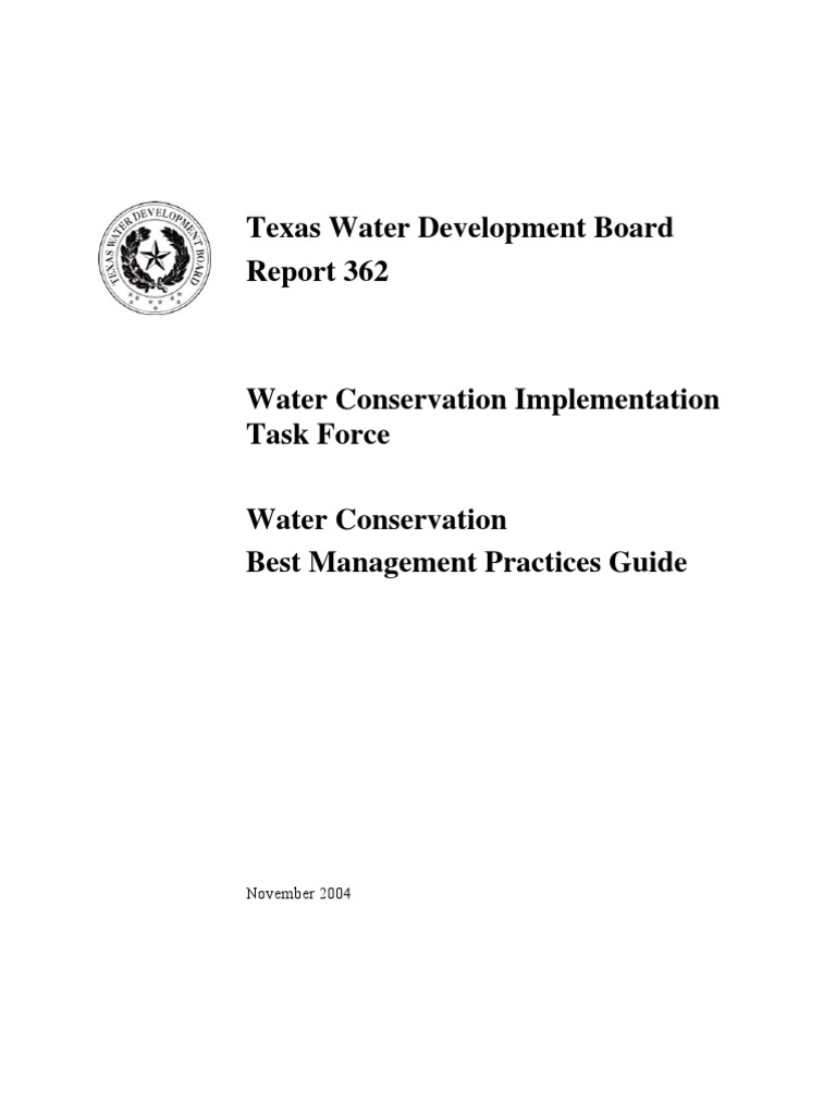 Texas; Water Conservation Best Management Practices Guide - Texas Water ...