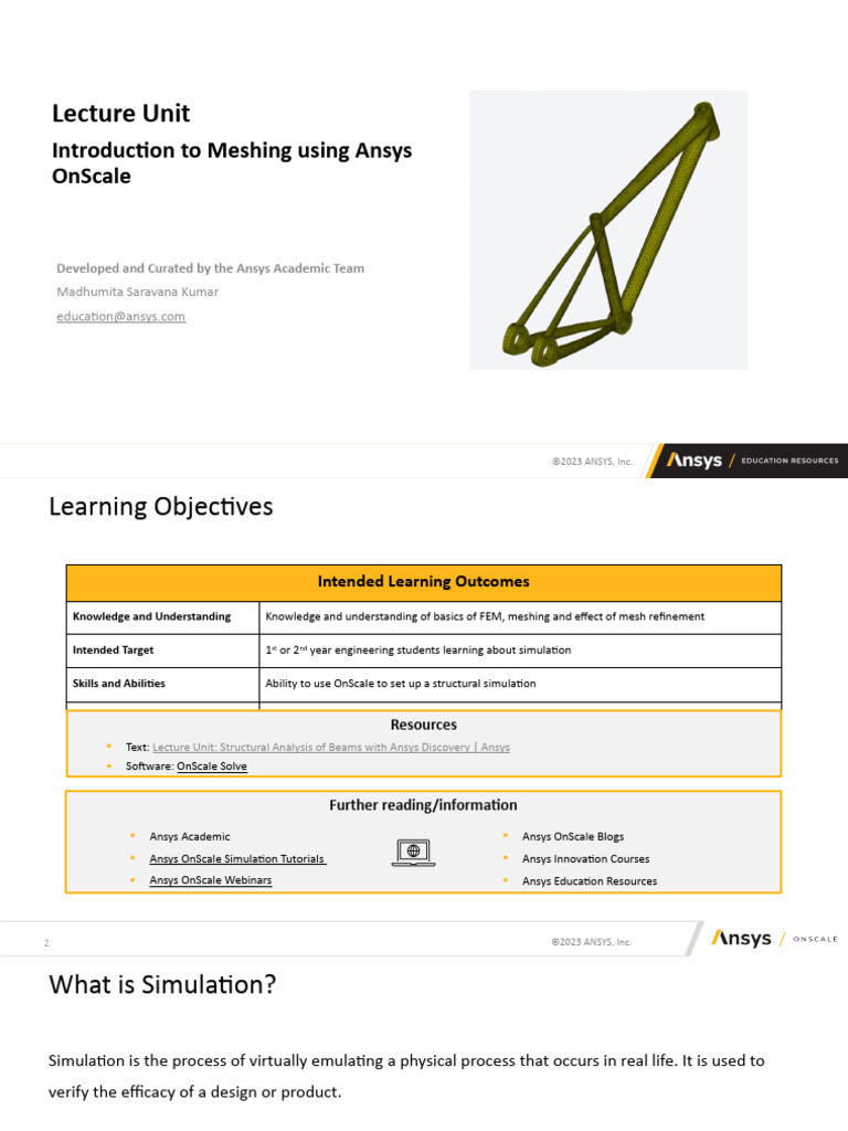 Lecture Unit Intro Meshing Pptmesonen23 Pdf Finite Element Method Applied Mathematics
