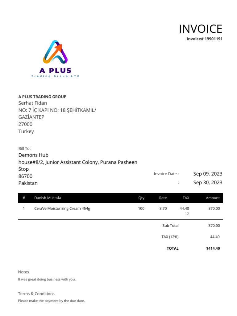 Cerave Invoice | PDF