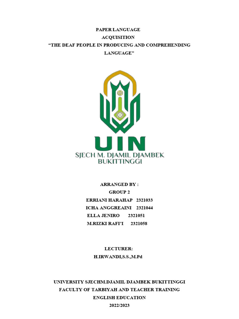 2 Language Acquisition | PDF | Sign Language | Gesture