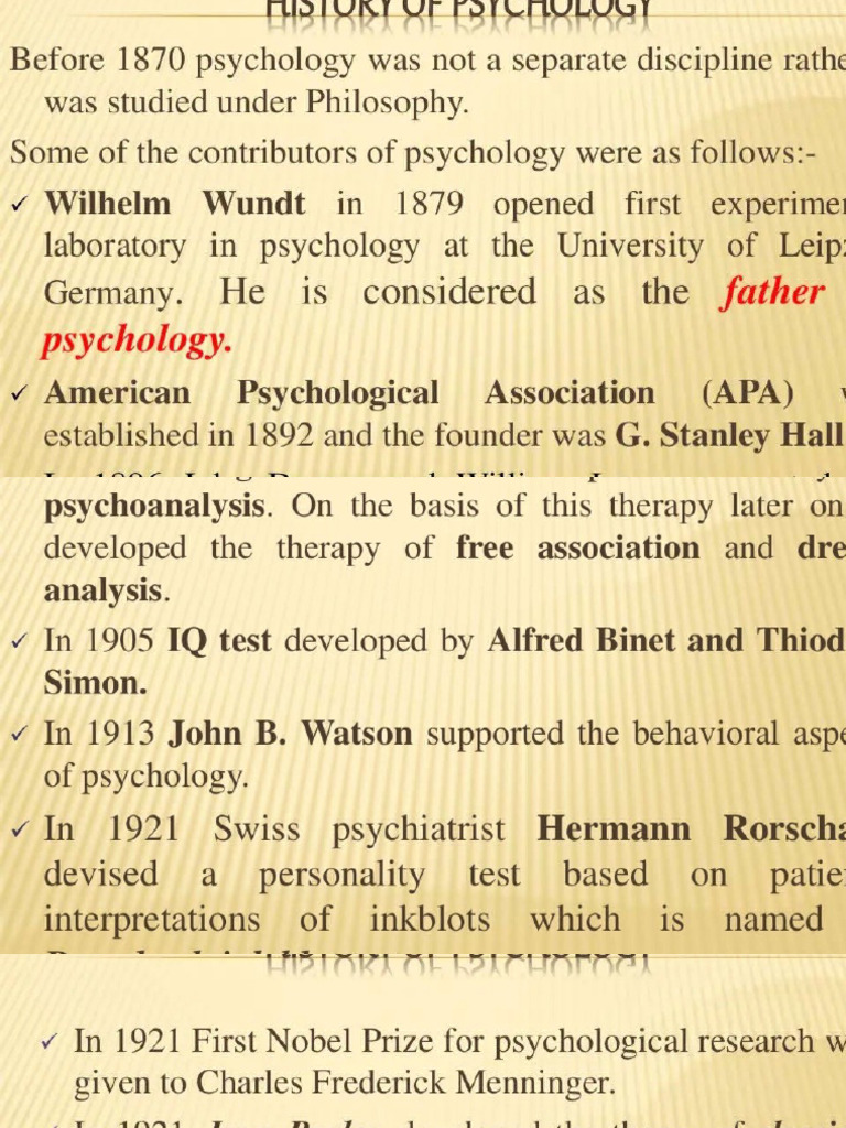 Psychology Unit 1 Introduction | PDF