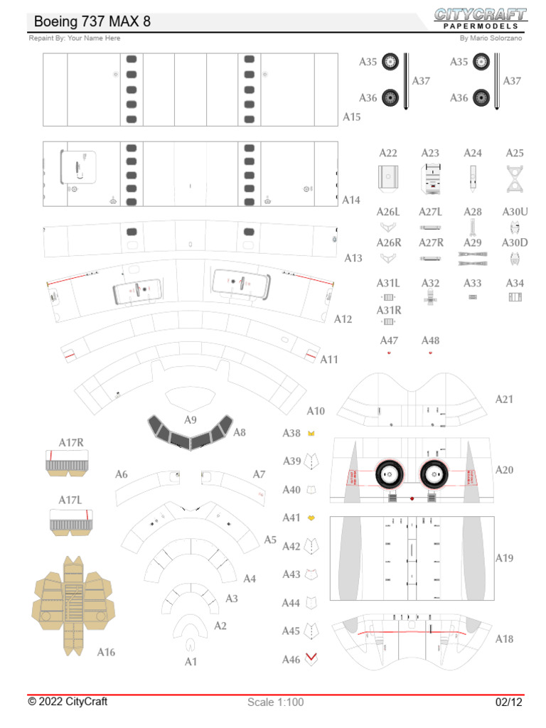 Boeing 737 MAX 8 Paper Model Guide | PDF | Aviation
