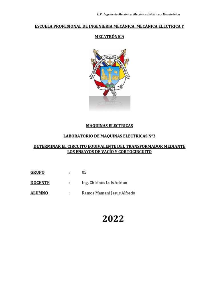 Laboratorios de Maquinas Electricas N3 | PDF | Transformador | Inductor