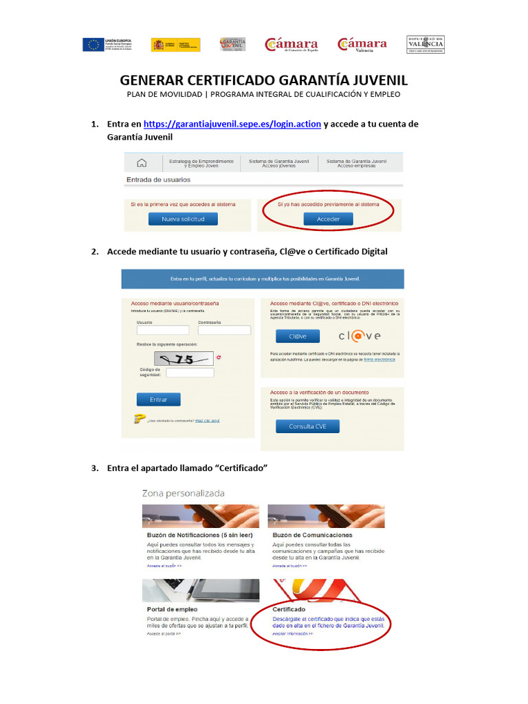 GENERAR_CERTIFICADO_GARANTIA_JUVENIL | PDF