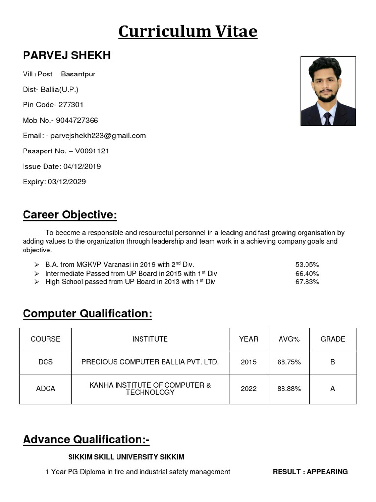 Curriculum Vitae | PDF | Safety | Occupational Safety And Health