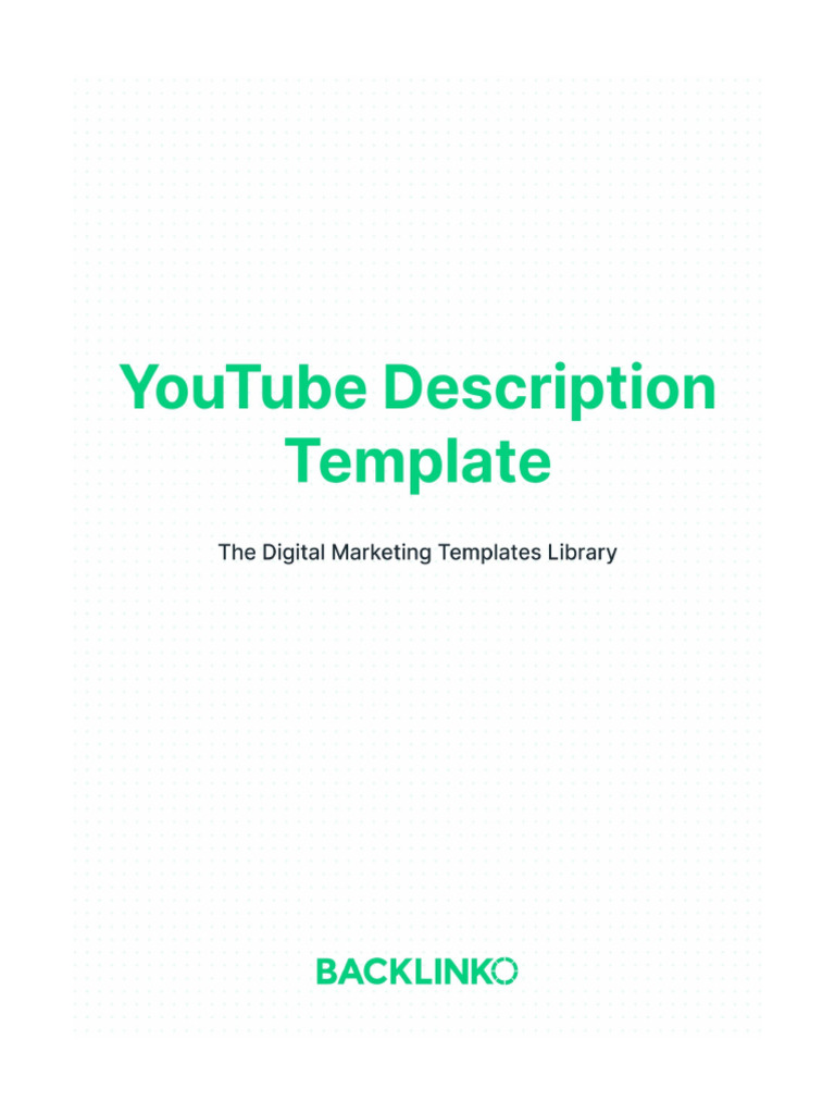 Youtube Description Template | PDF | You Tube | Search Engine Optimization