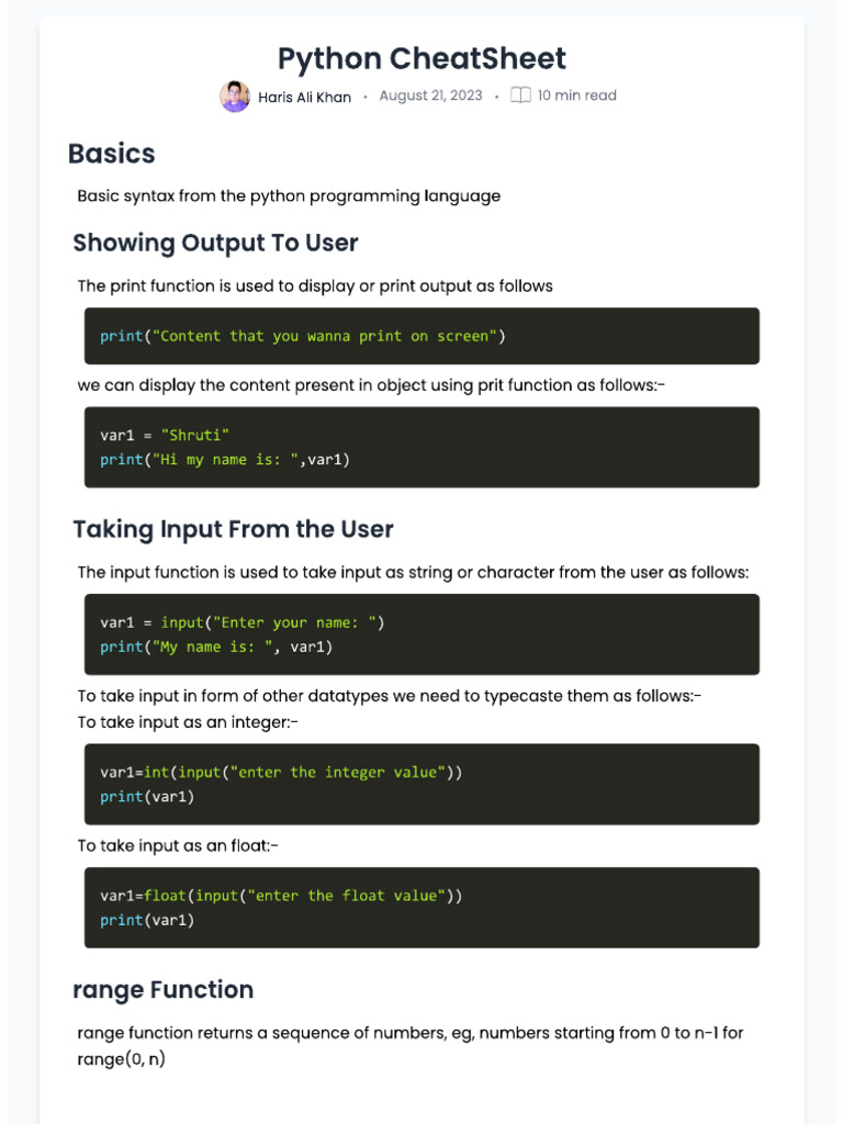 python cheatsheet | PDF