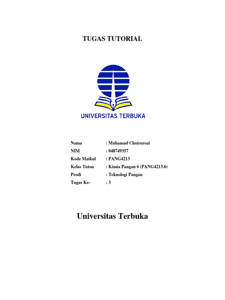 Tugas 3 Kimia Pangan - Muhamad Choirurozi - 048749357 | PDF