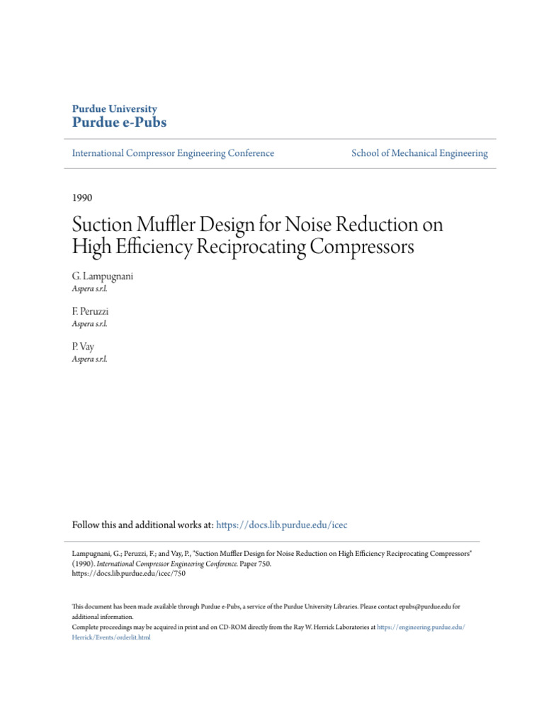 Suction Muffler Design For Noise Reduction On High Efficiency Rec | PDF ...