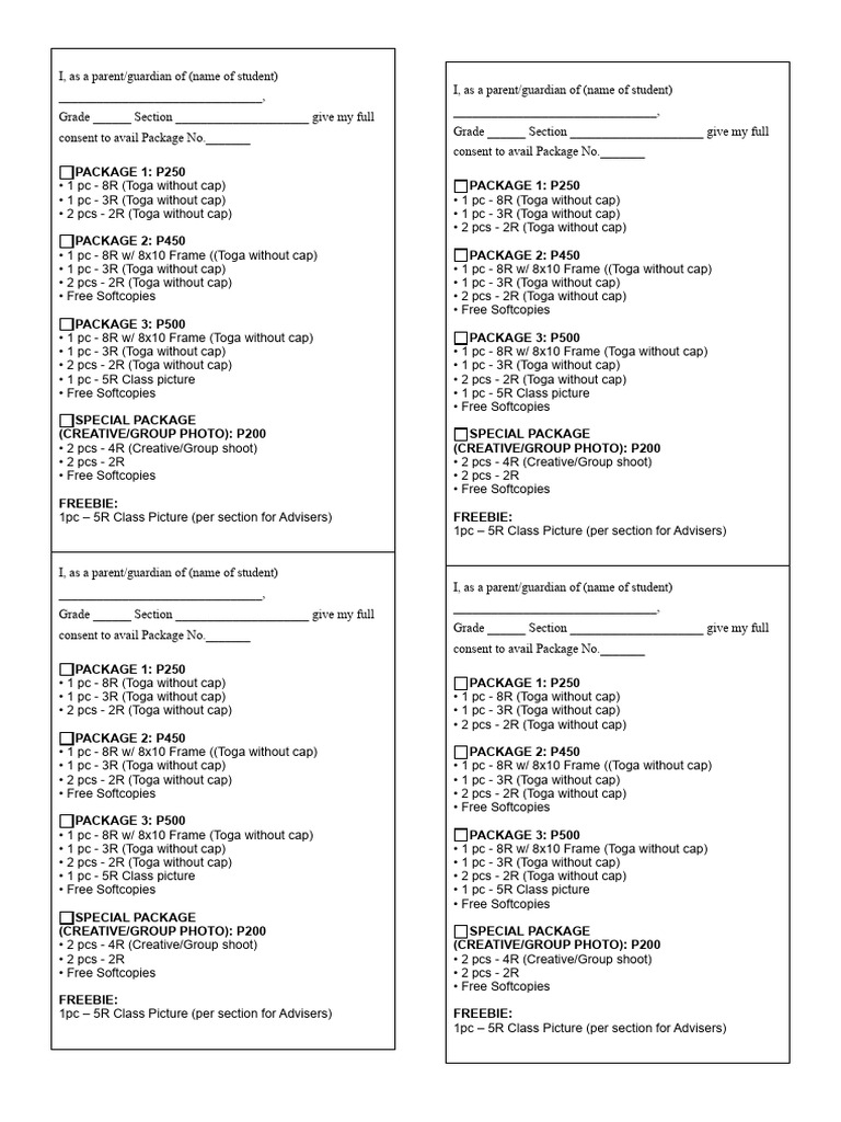 PACKAGE FORM Receipt Style | PDF