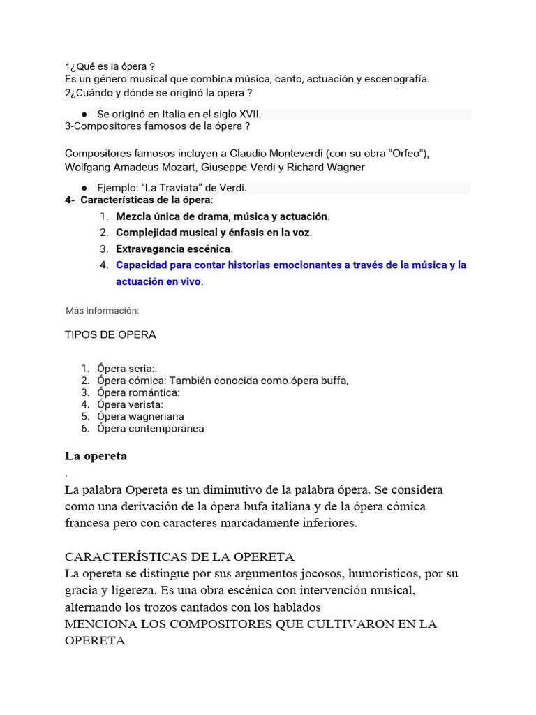 Opera 2do | PDF | Ópera | Opereta