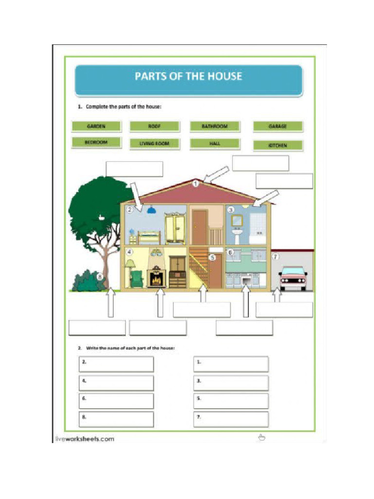 Tarea Inglés Partes de La Casa | PDF
