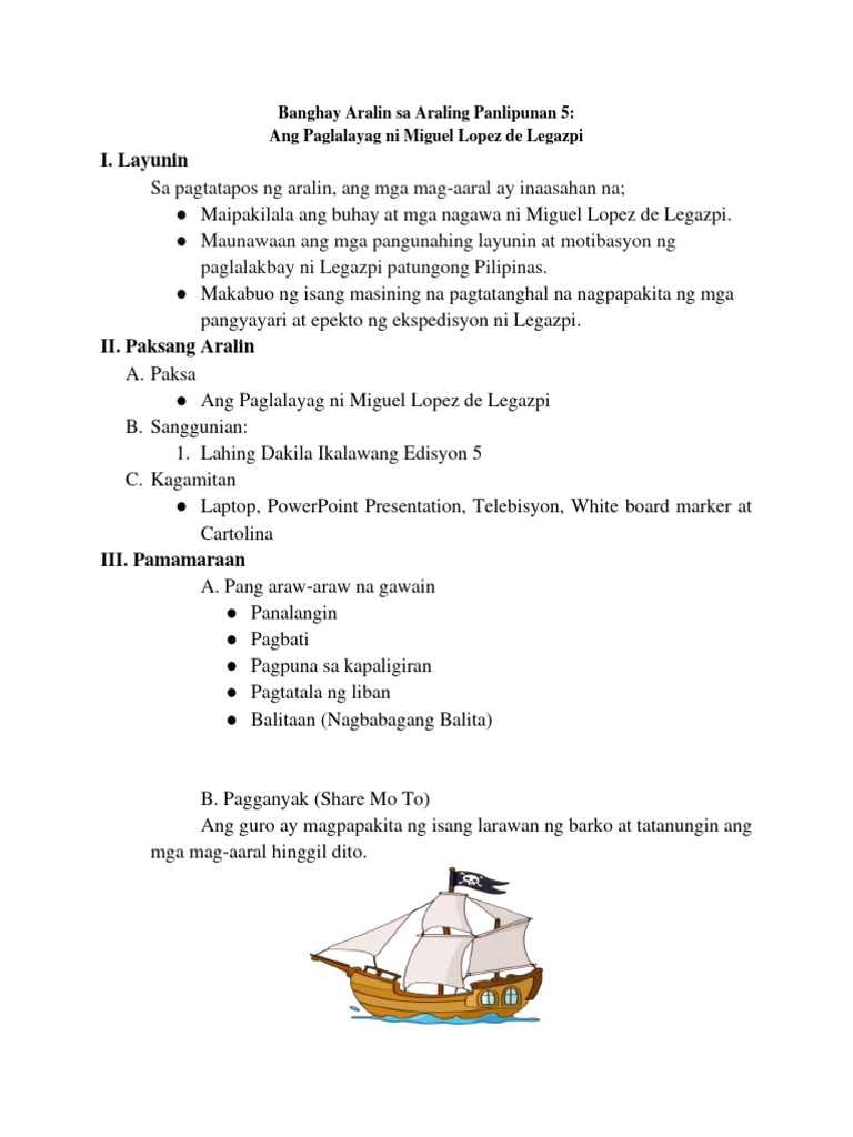 Banghay Aralin Sa Araling Panlipunan 5 DEMO | PDF