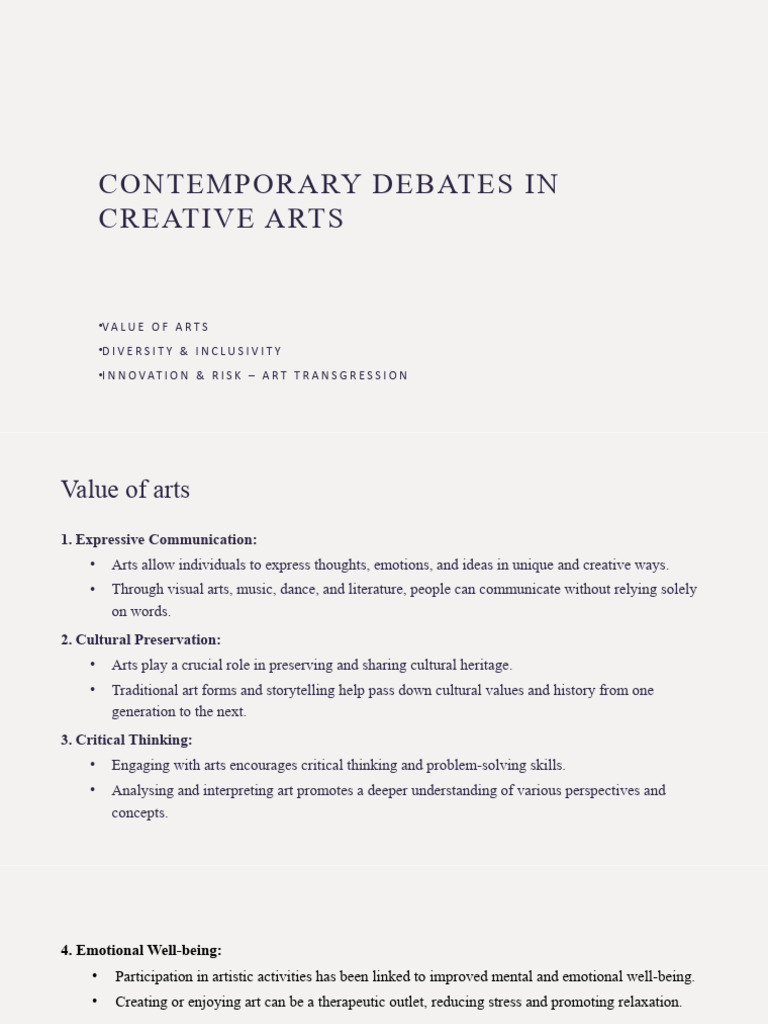 Contemporary Art Debates | PDF | The Arts | Creativity