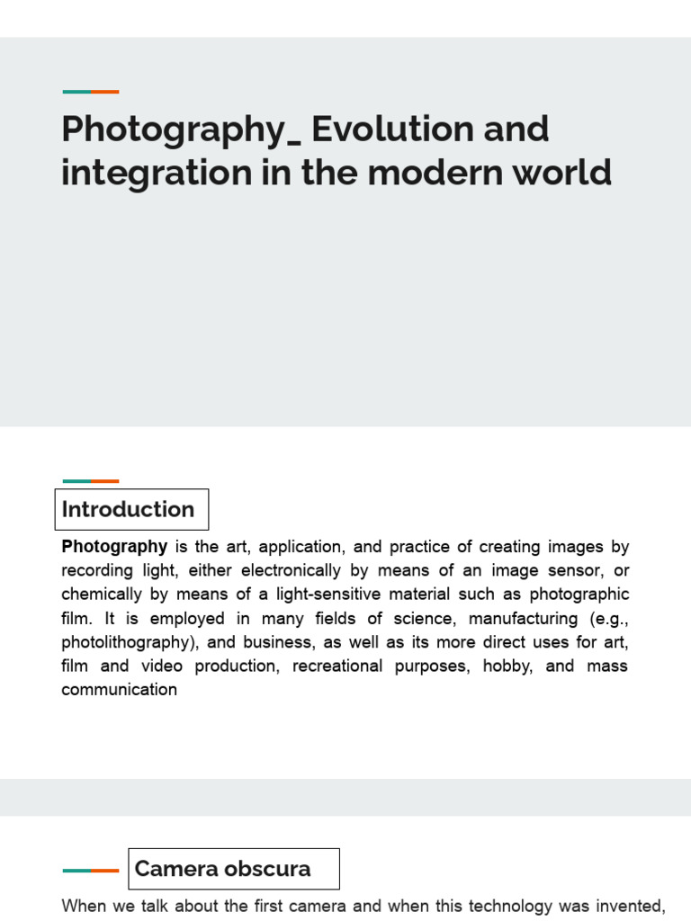 Evolution of Photography in Modern Times | PDF | Camera | Digital ...