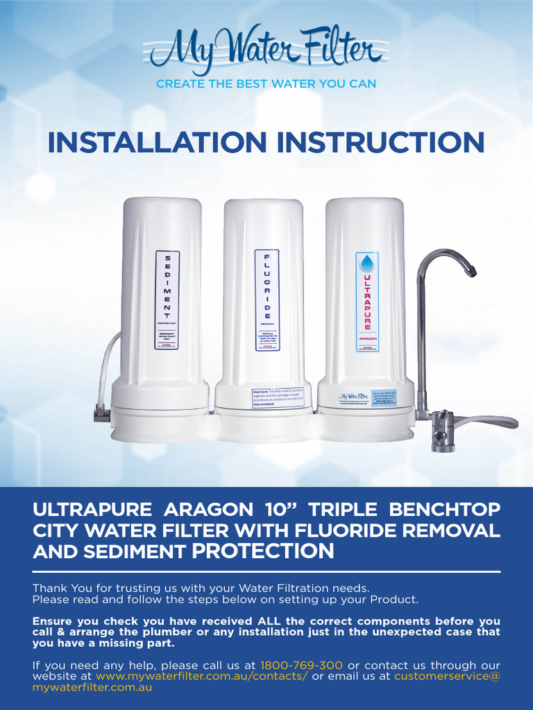 6 - ULTRAPURE Aragon 10 Triple Benchtop City Water Filter With Fluoride ...