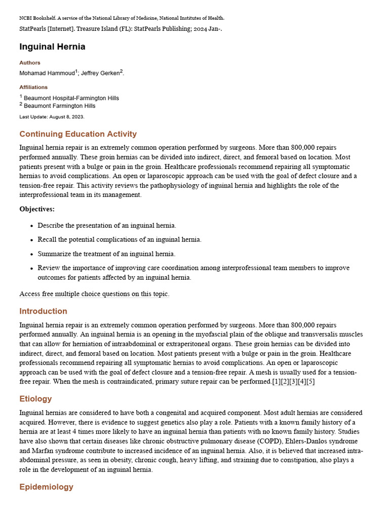 24 Inguinal Hernia | PDF | Clinical Medicine | Medical Specialties