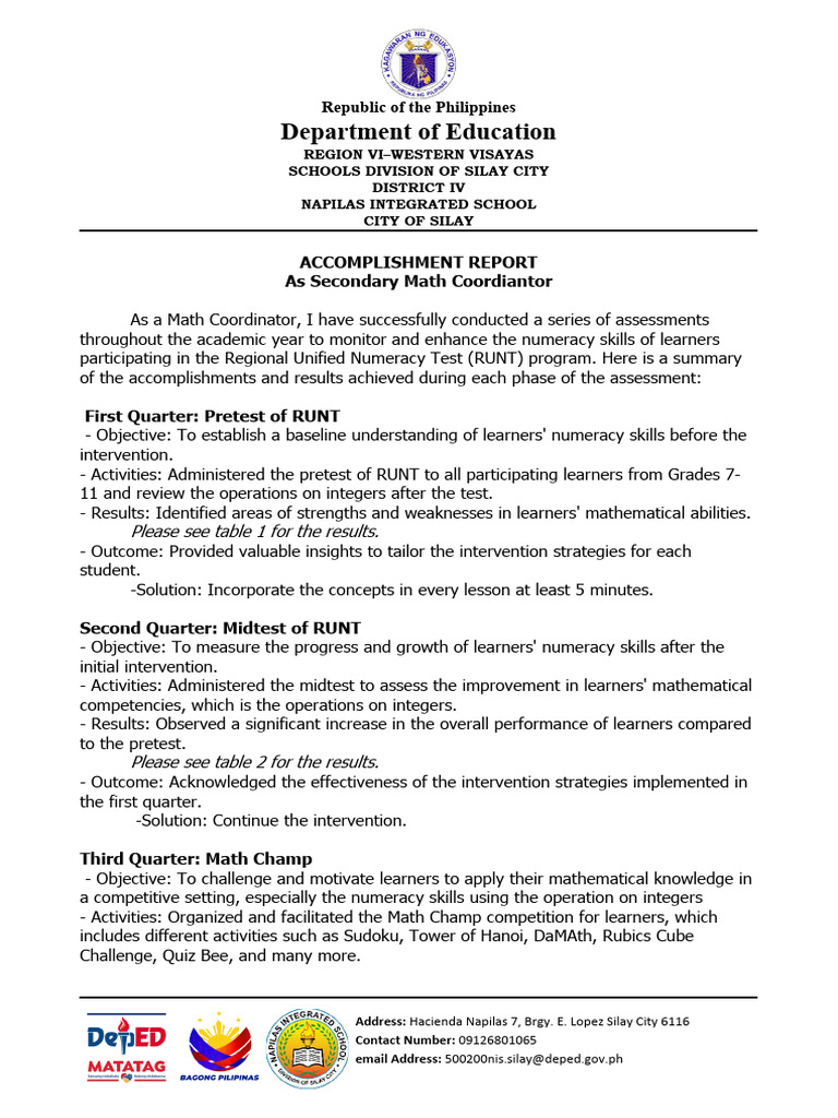 math accomplishments | PDF | Learning | Mathematics