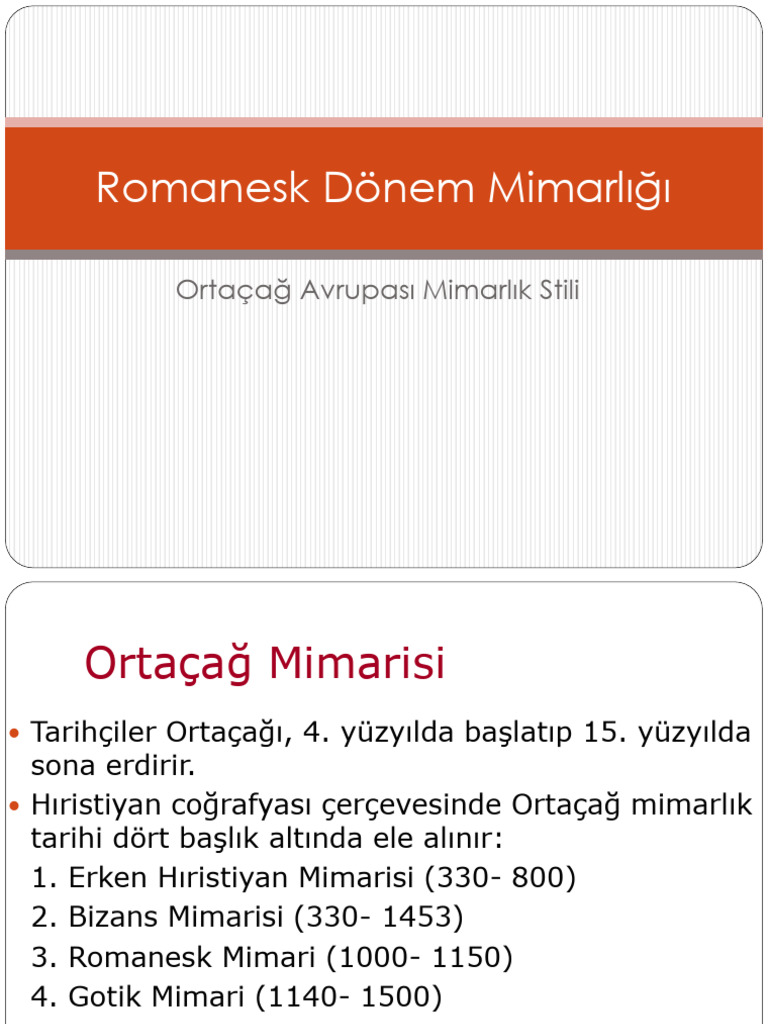 MIM 206 Ders 5 Romanesk Mimarlık | PDF