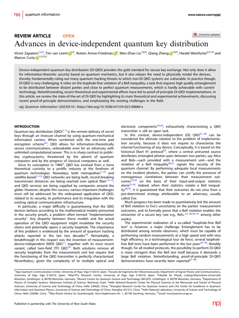 Di QKD | PDF | Quantum Entanglement | Theoretical Physics