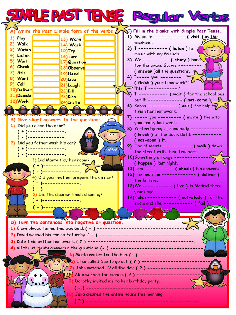 Past Simple Regular Verbs | PDF | Syntax | Linguistic Morphology