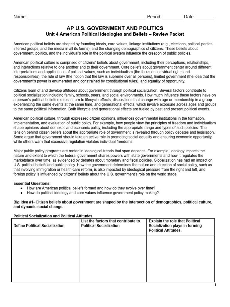 2019 Redesign Unit 4 Review Packet - Ready To Post | PDF | Opinion Poll ...