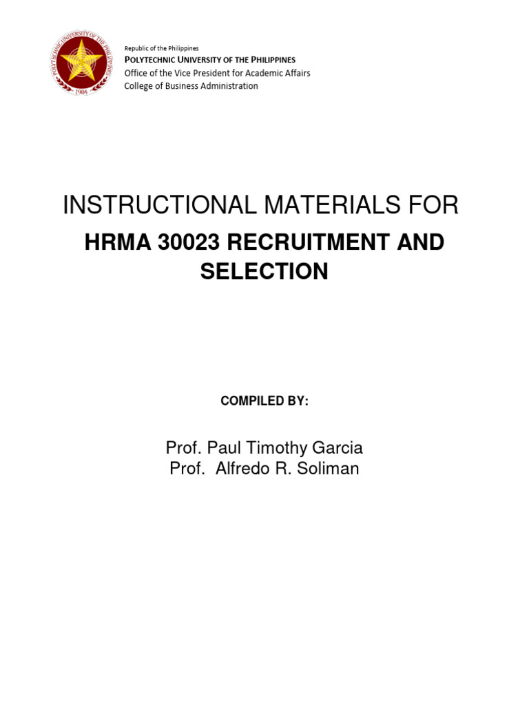 Im Recruitment And Selection Pdf Recruitment Human Resource