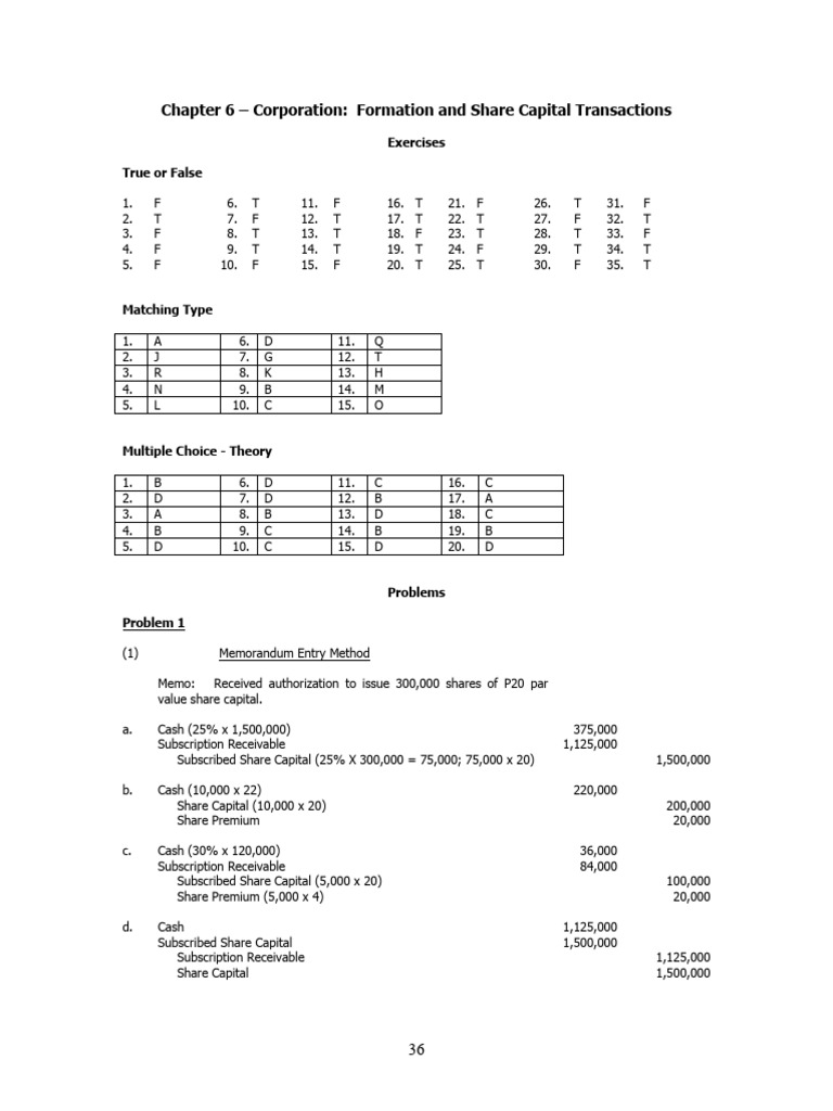 2021 Ch 6 Answers | Download Free PDF | Capital Surplus | Balance Sheet