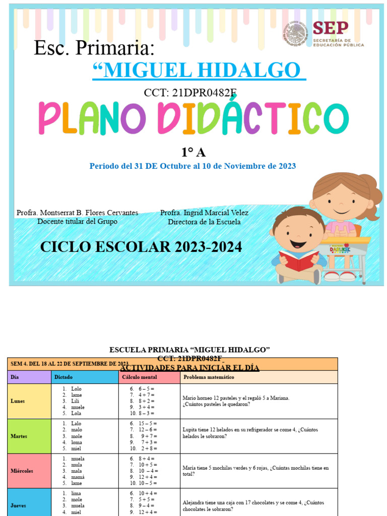 1°a Sem4 Planeación Proyectos 23-24 | PDF | Alimentos | Evaluación