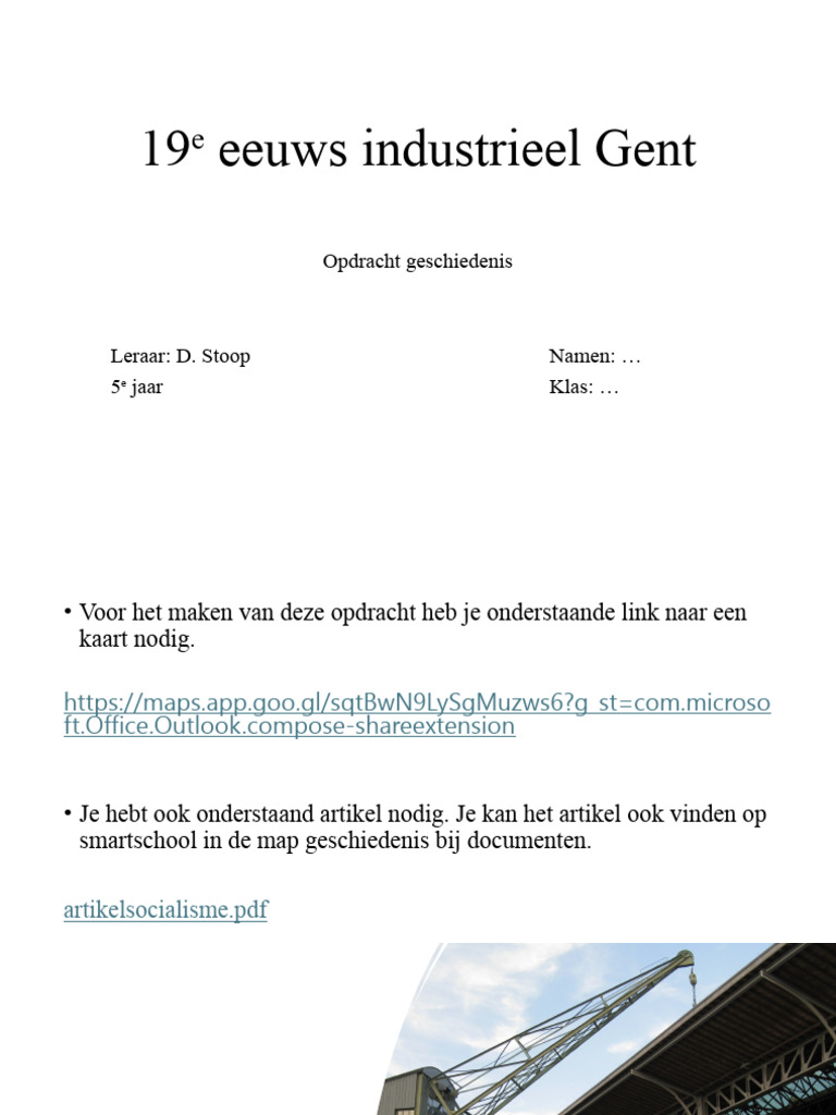 Opdracht Industrieel Gent | PDF