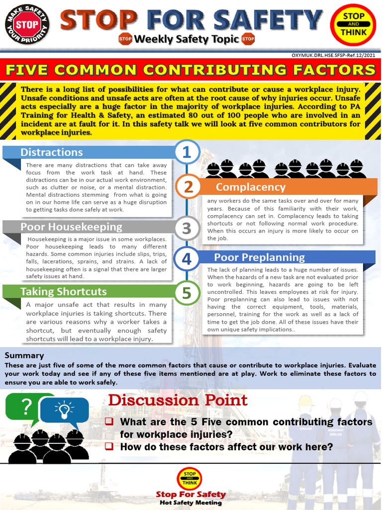 Top 5 Causes of Workplace Injuries | PDF | Occupational Safety And ...