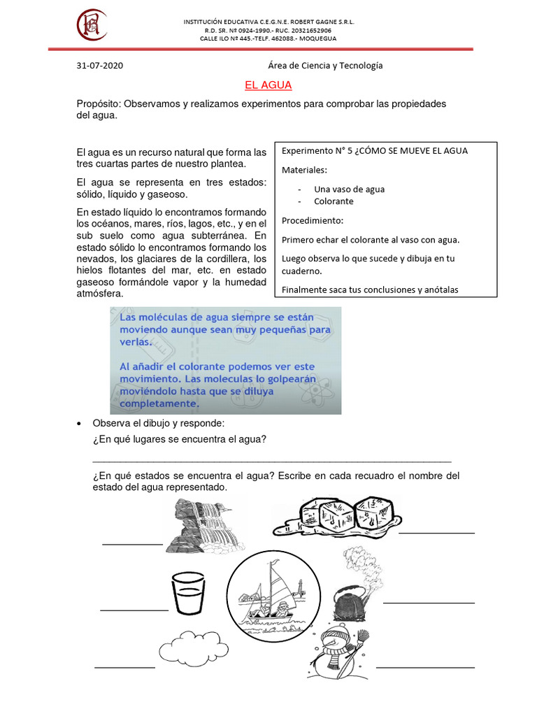 Propiedades y Usos del Agua | PDF | Agua | Ciencias Naturales