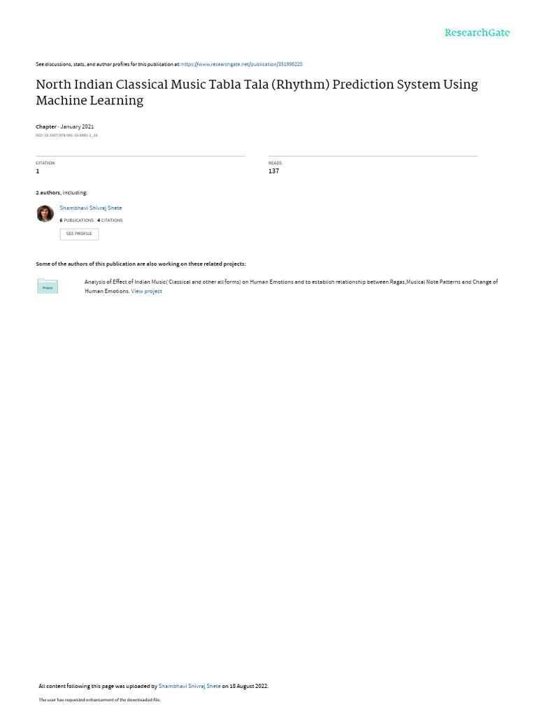 North Indian Classical Music Tabla Tala | PDF | Artificial Neural ...