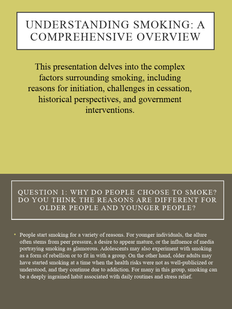 Smoking Comprehensive Overview | PDF | Tobacco Smoking | Addiction